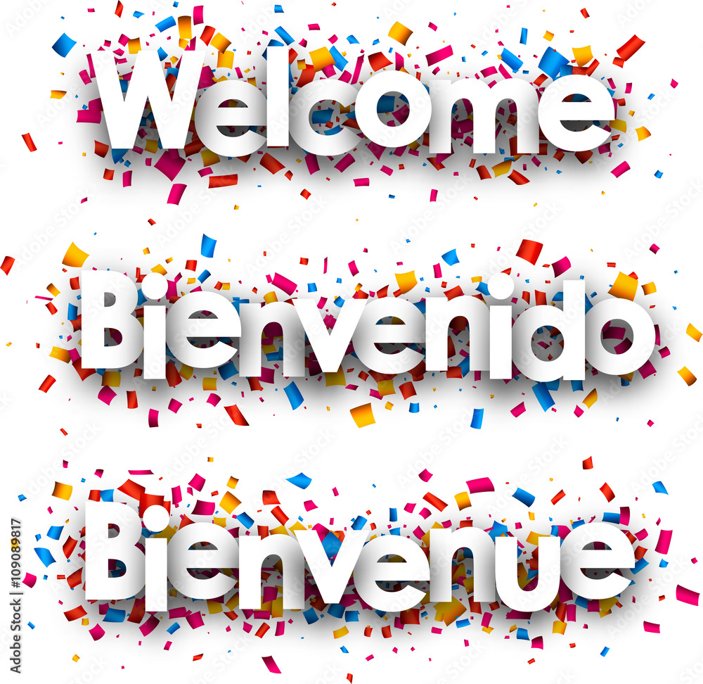Welcome paper banner. Stock-Vektorgrafik | Adobe Stock