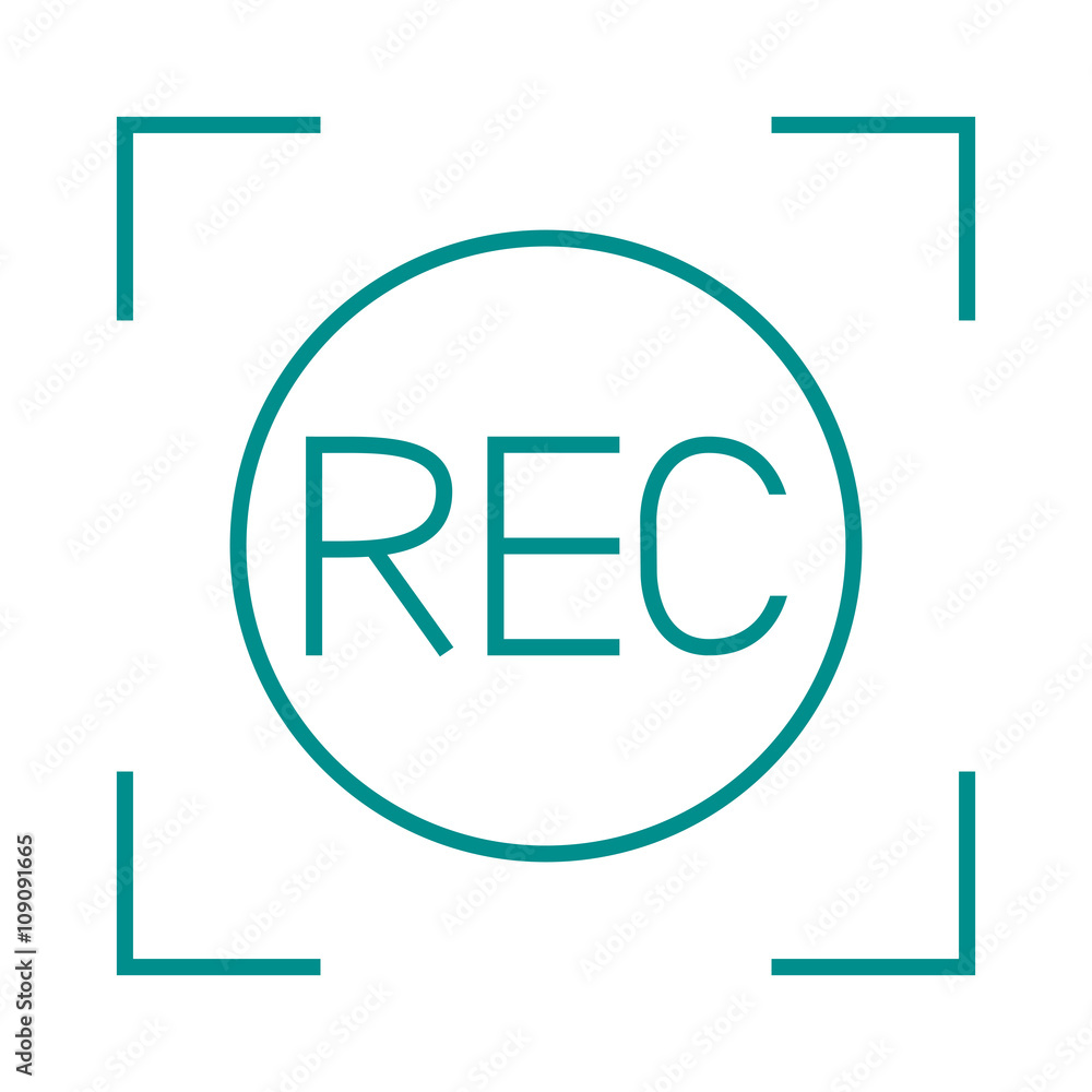 Vetor de Camera viewfinder rec sign multimedia cinema film vector icon ...