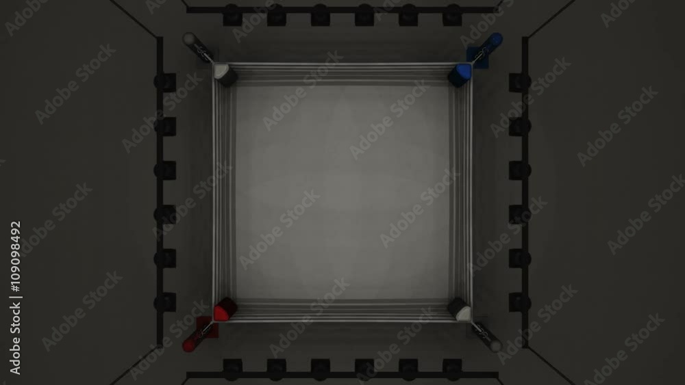Turn Boxing Ring Top View. 3DCG render Animation. vídeo de Stock ...