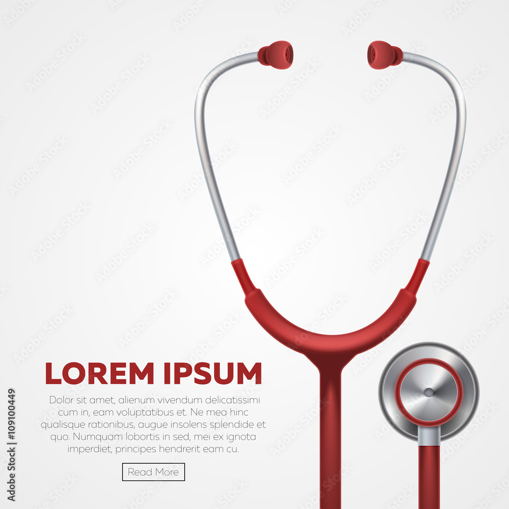 Health care vector concept with stethoscope. Medical stethoscope, care ...