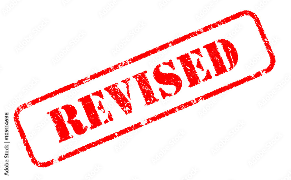 REVISED Rubber Stamp Text On White Background Stock Illustration