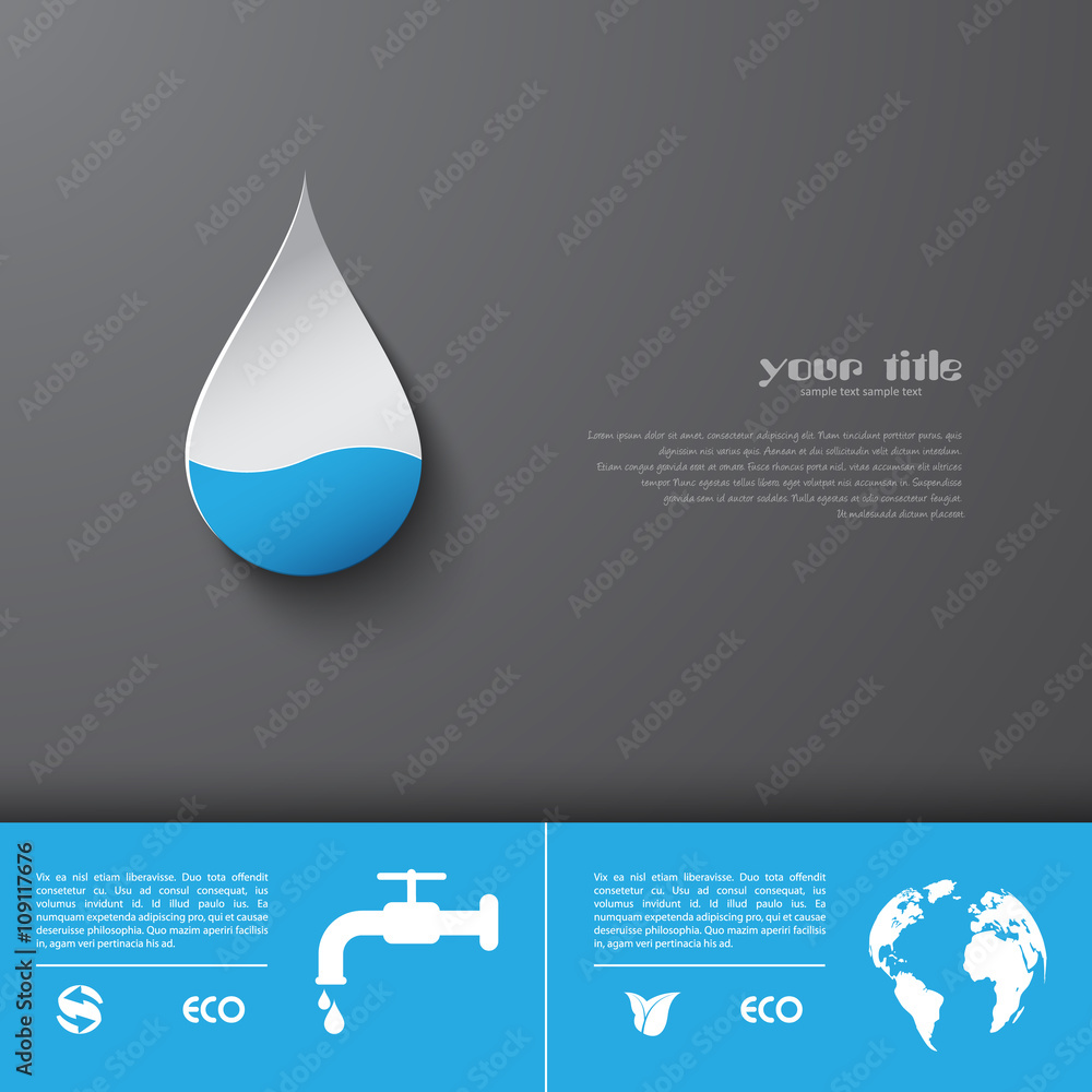 Water saving brochure design Stock Vector | Adobe Stock