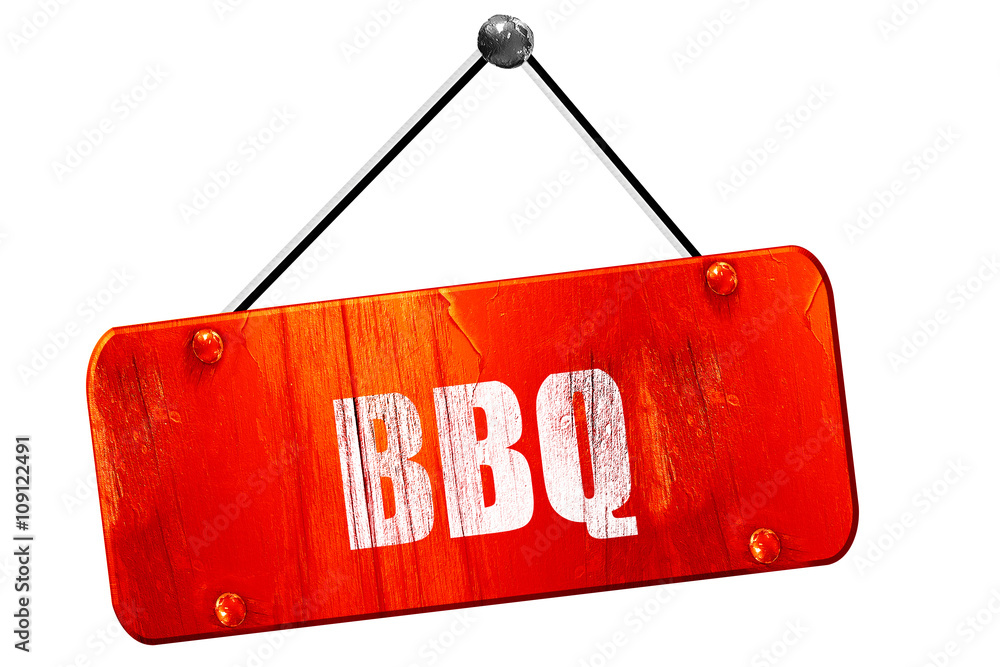 barbecue sign , 3D rendering, vintage old red sign Stock Illustration ...