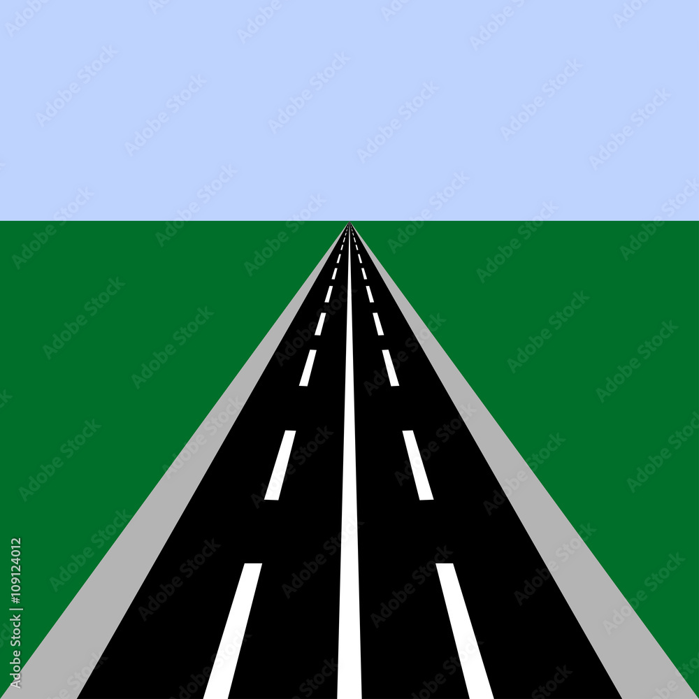 Highway symbol. Road and nature perspective . Car road pictograph . Car ...