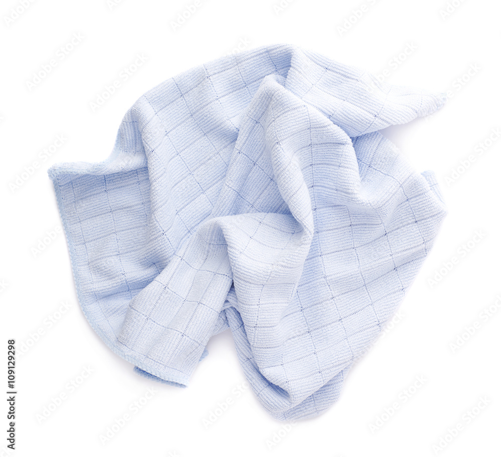 Blue rag over white isolated background Stock Photo | Adobe Stock