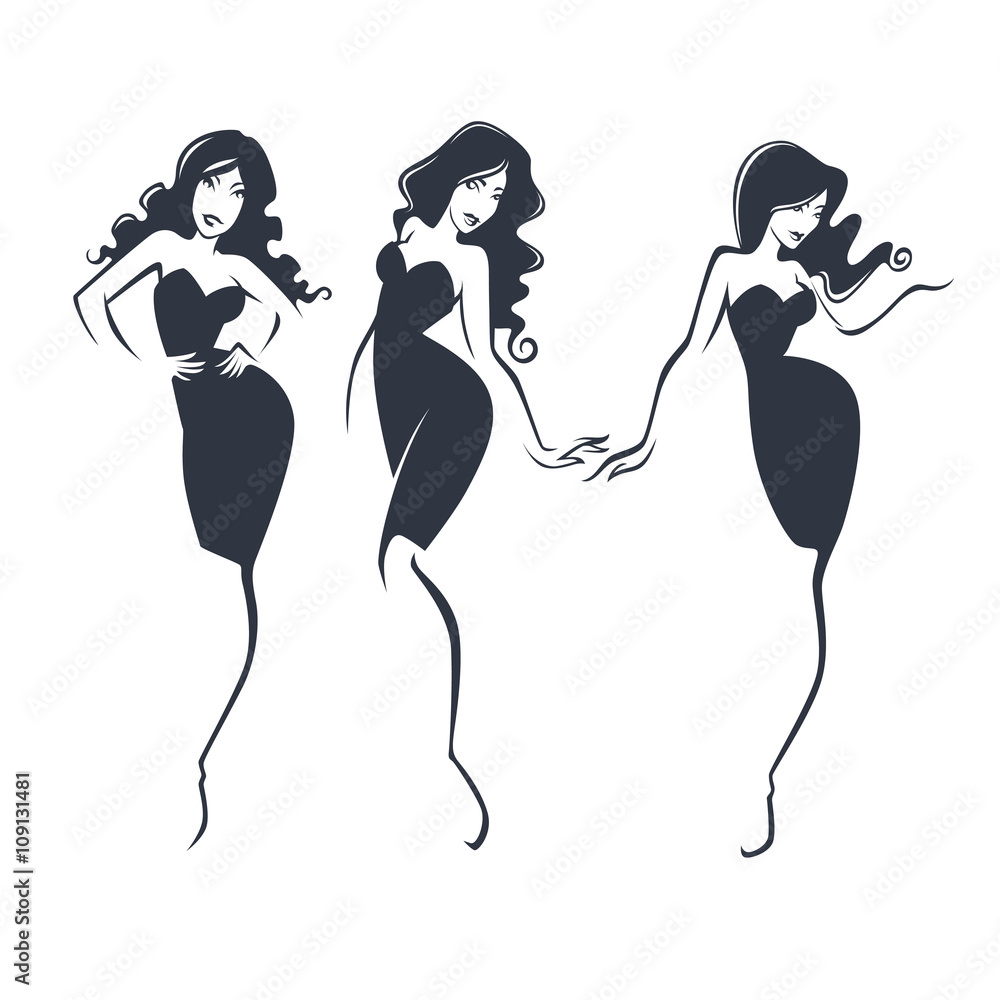 beauty and glamour women images with rich hair Stock Vector | Adobe Stock