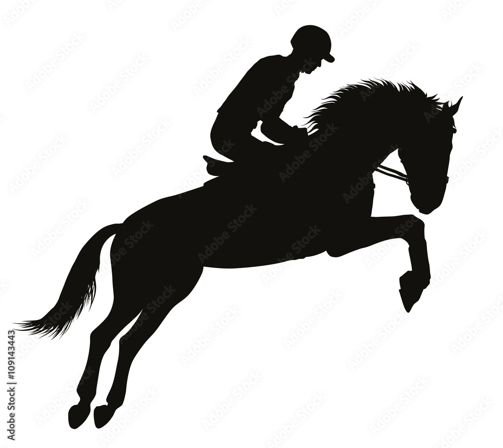 Horse rider vector silhouette Stock Vector | Adobe Stock