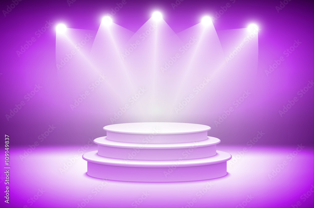 3d Pink stage light background theatrical background. scene and pink ...