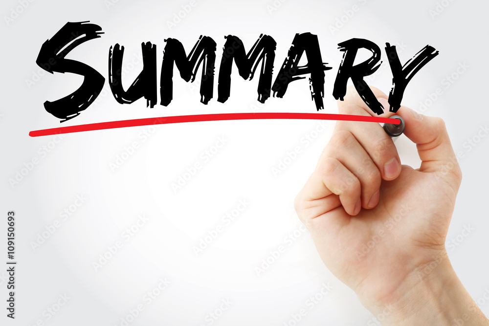Hand writing Summary List with marker, business concept Stock Photo ...