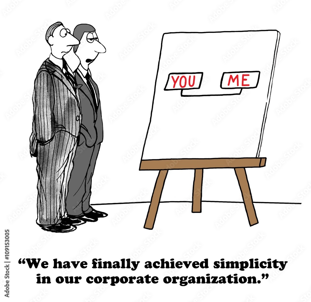 Business cartoon about organization structure. ilustración de Stock ...