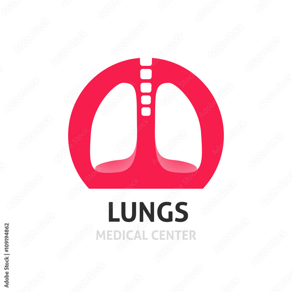 Lungs medical diagnostic center vector logo template, lung clinic ...