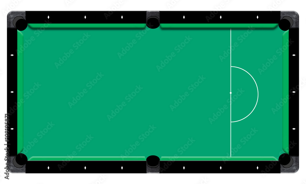 3D illustration billiard table, top view isolated white backgrou Stock ...