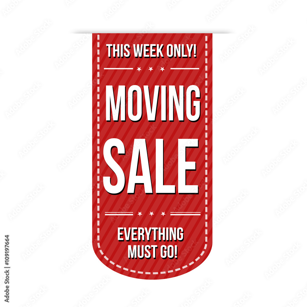 Moving sale banner design Stock Vector | Adobe Stock