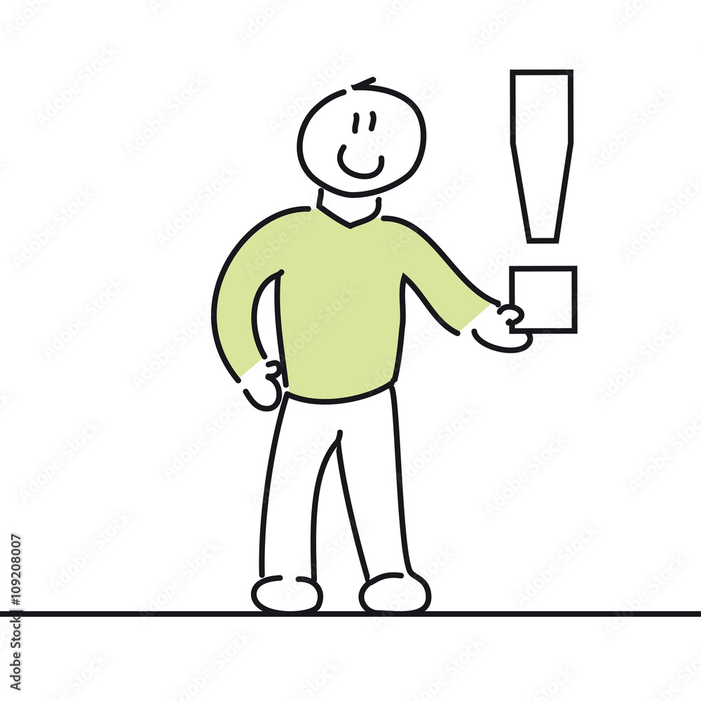 Stickman - exclamation mark Stock-Illustration | Adobe Stock