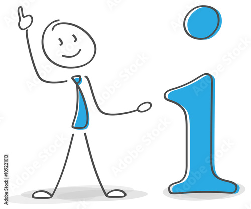 Strichmännchen als Berater informiert - Symbol für Information und ...