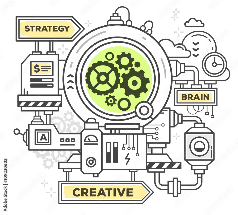 Vector illustration of creative professional mechanism to make a Stock ...