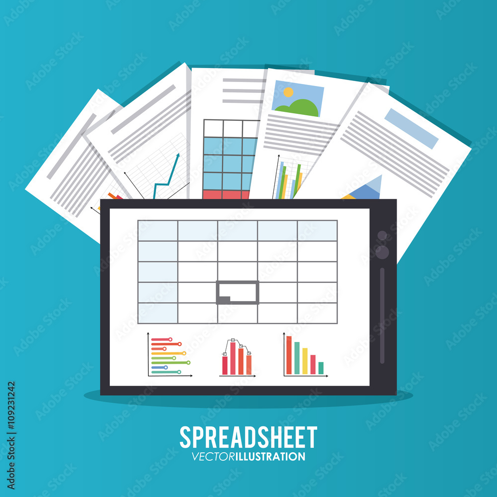Spreadsheet design, business and infographic concept, Stock Vector ...