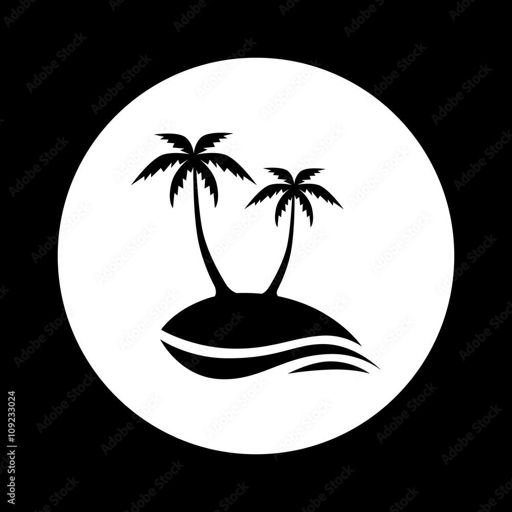 Black and white island icon Stock Vector | Adobe Stock