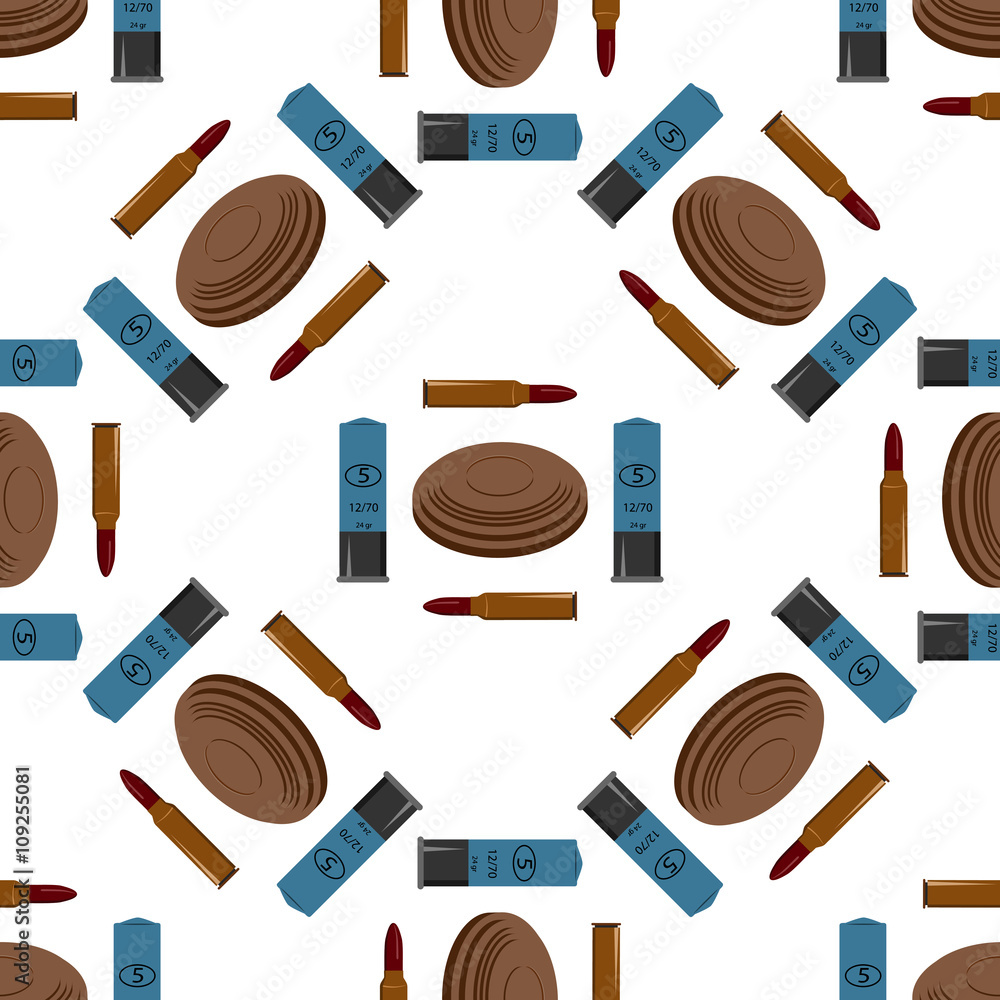 seamless texture consists of bullets for rifles and hunting rifle Stock ...