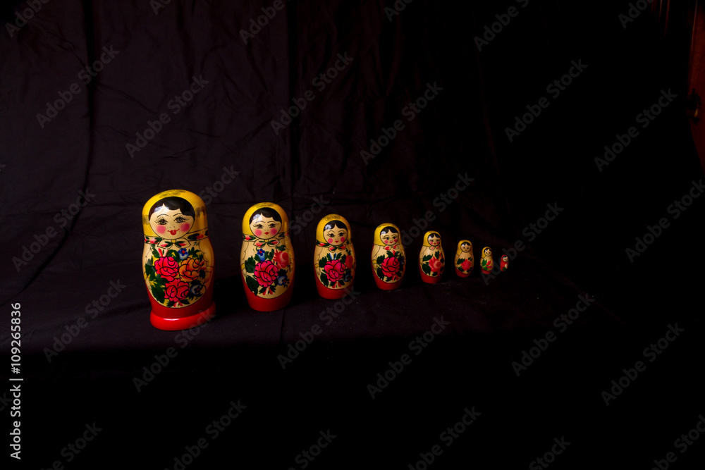 Russian Dolls matryoshka in low light Stock Photo | Adobe Stock