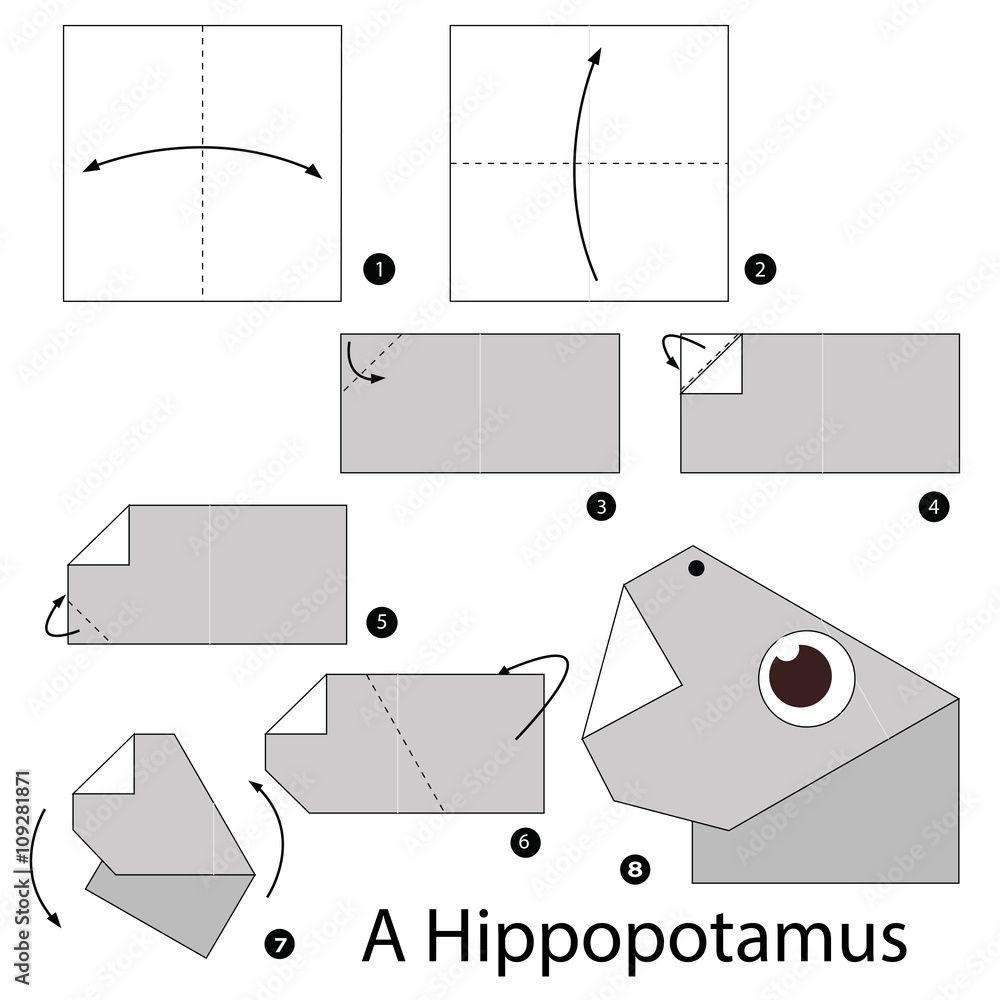 Origami Hippo Folding Instructions