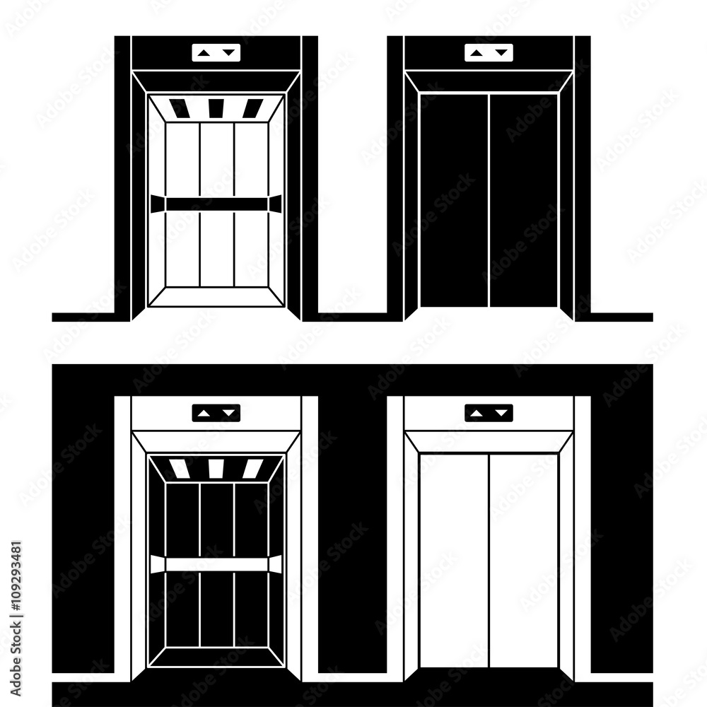 vector modern elevator black symbols Stock Vector | Adobe Stock