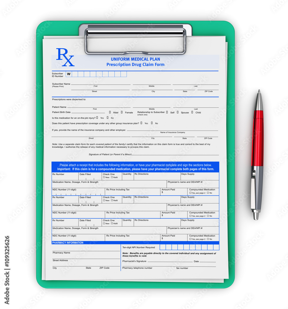 RX prescription pad and ballpoint pen Stock Illustration | Adobe Stock