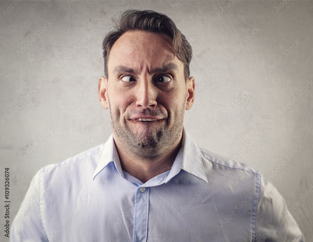 Cross-eyed man Stock Photo | Adobe Stock