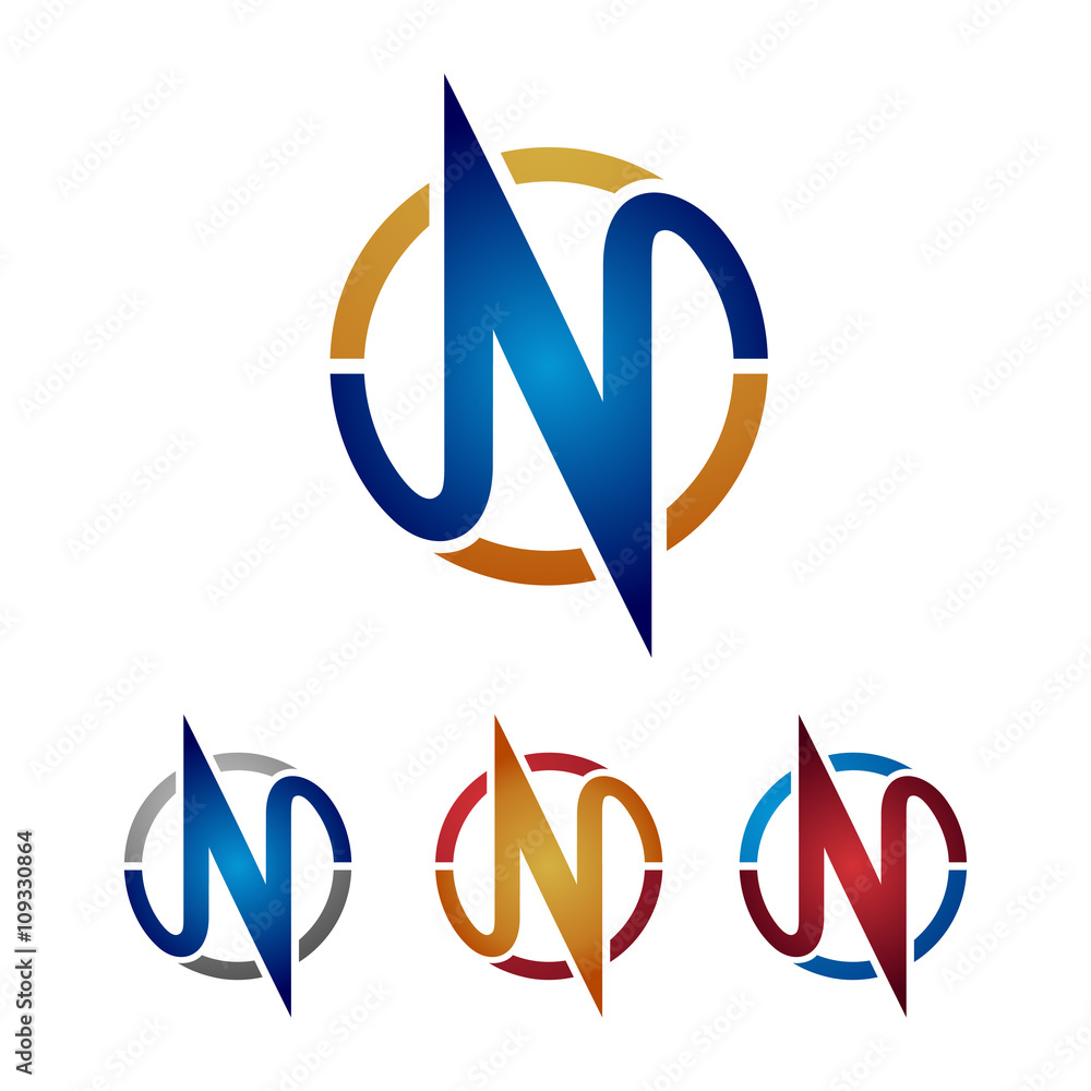 Circle N Letter Simple Symbol Logo Stock Vector | Adobe Stock