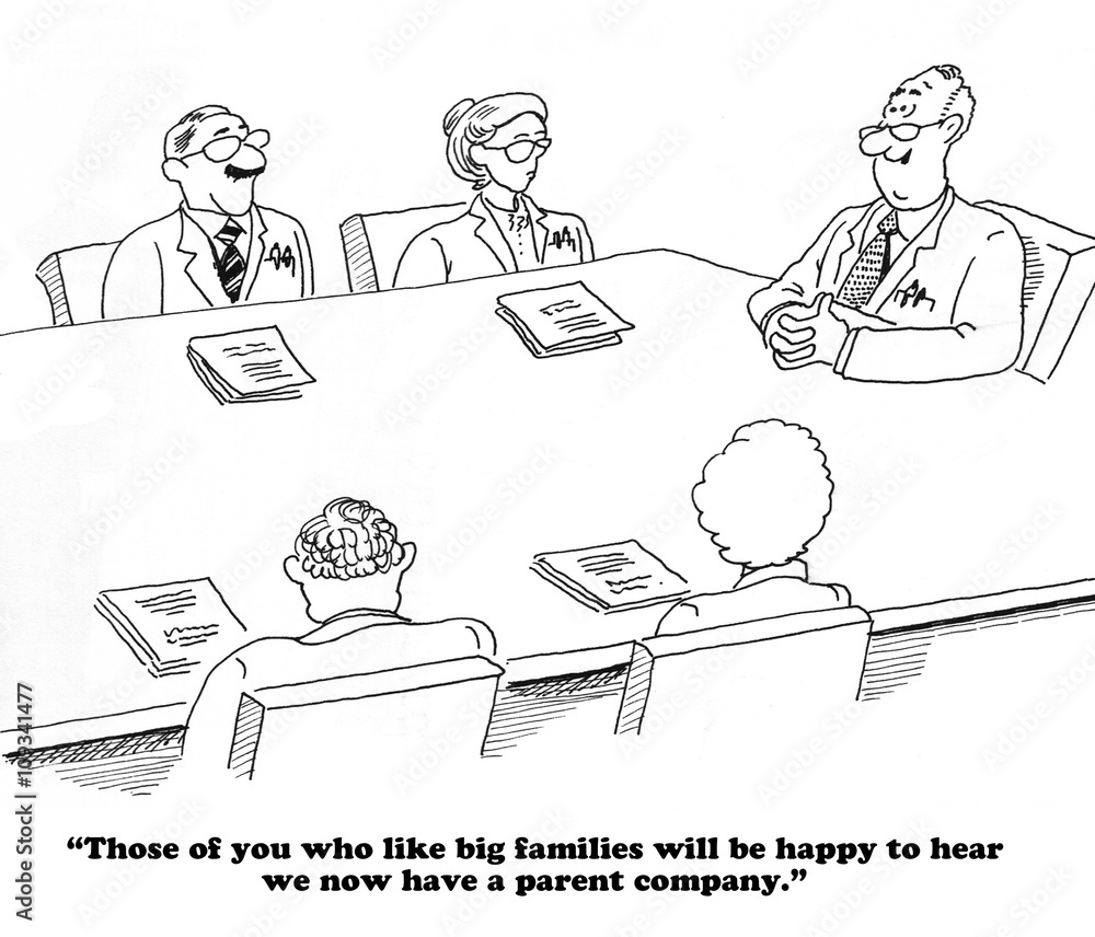 Business cartoon about a corporate takeover. Stock Illustration | Adobe ...