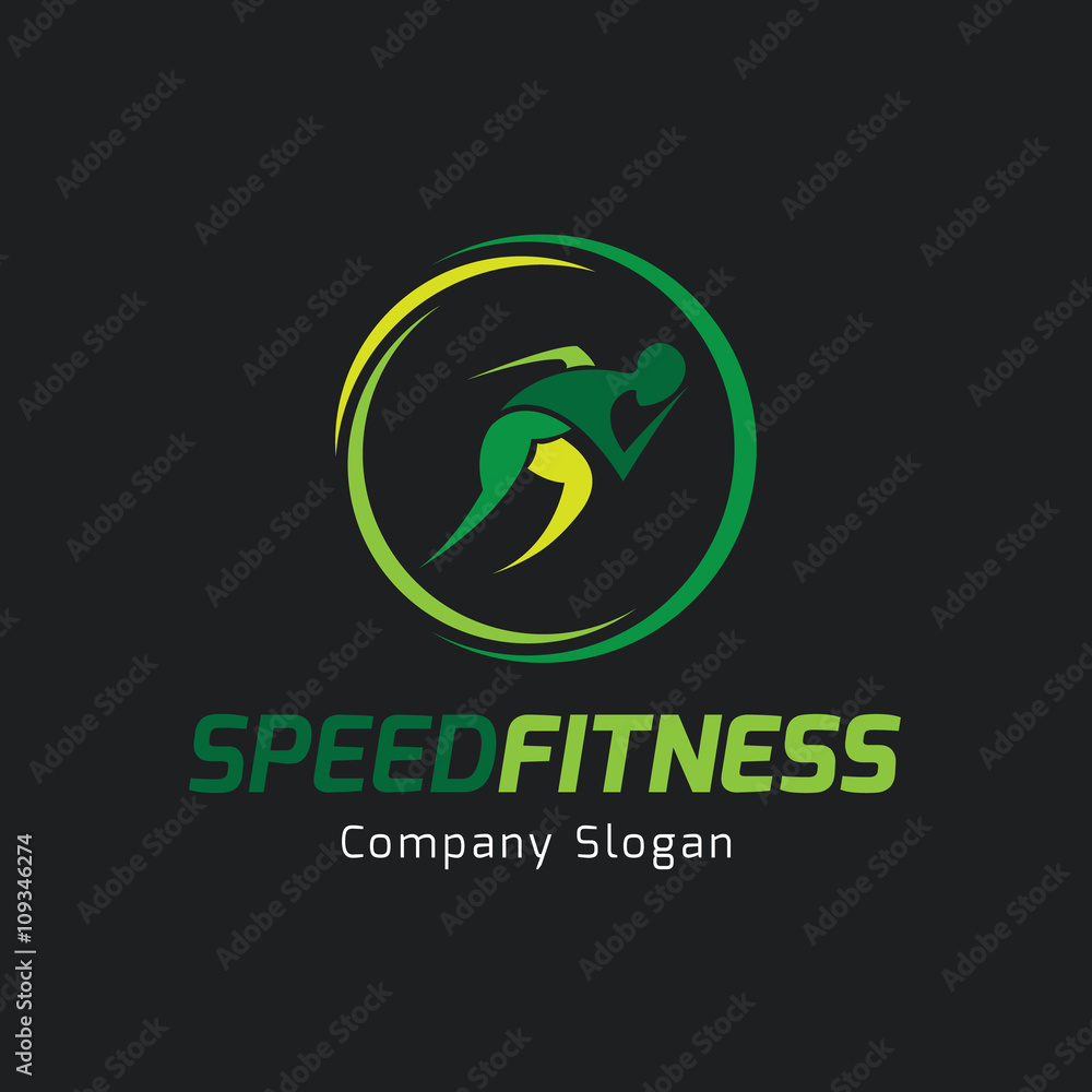 Fitness logo.GYM logo. Speed fitness logo,run logo.vector logo template ...