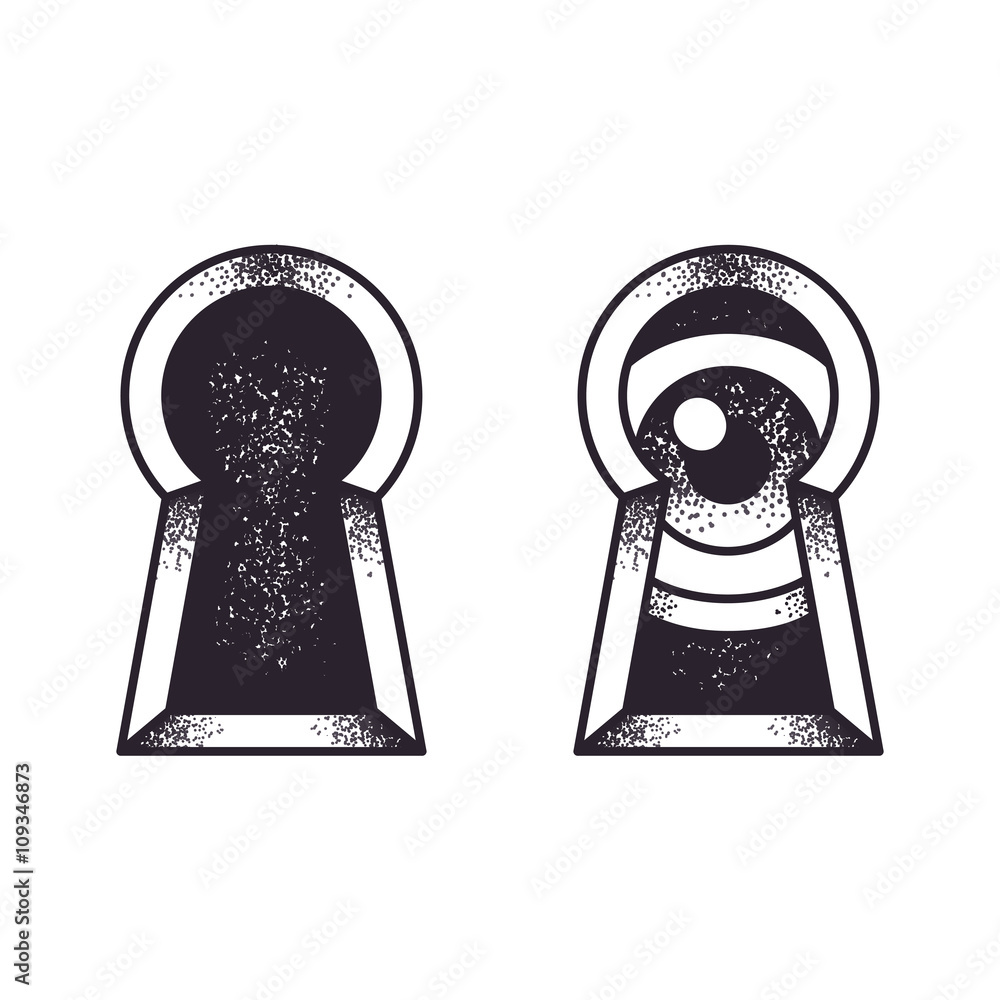 Keyhole with eye illustration Stock Vector | Adobe Stock
