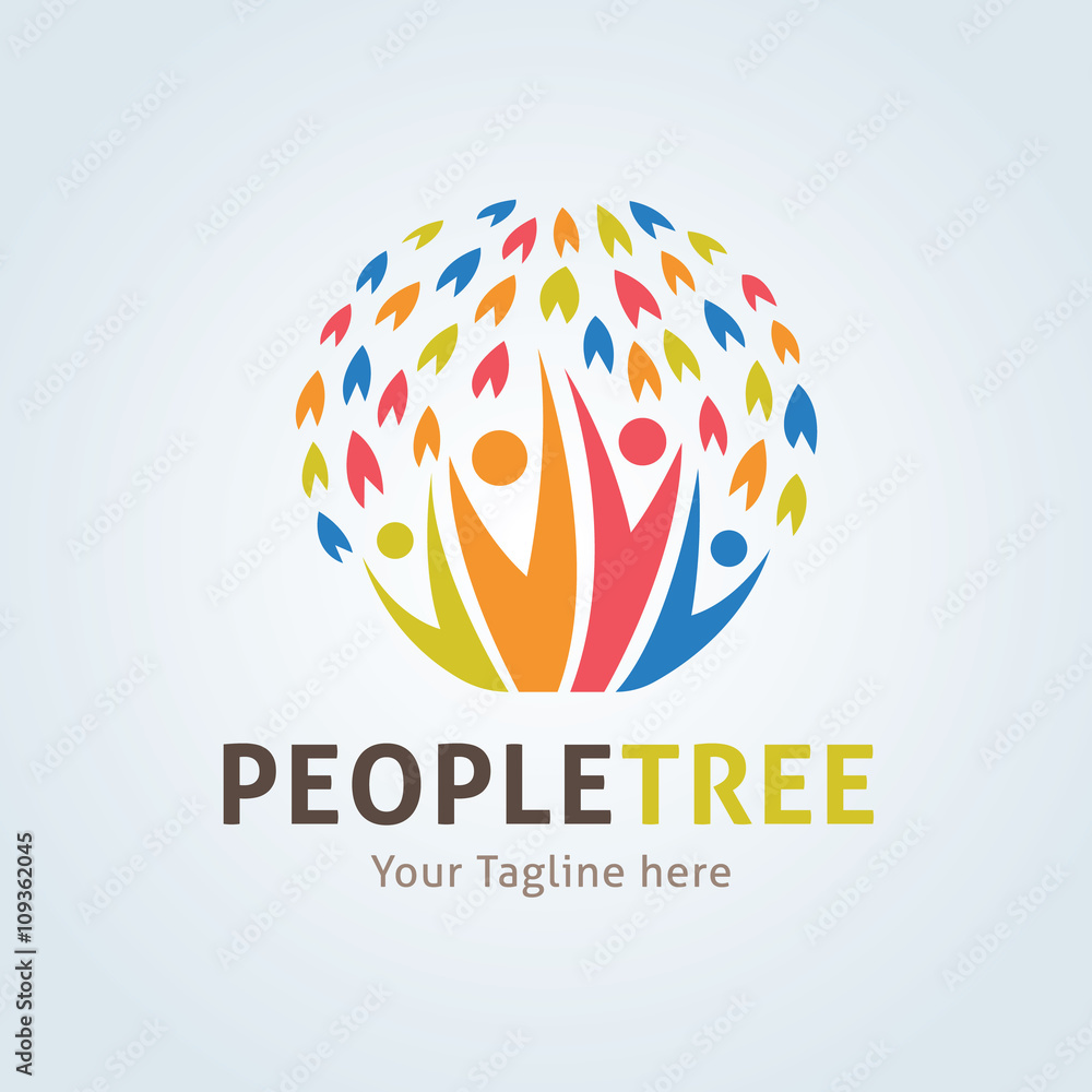 People logo. Green logo. Eco logo. people tree logo template.family ...