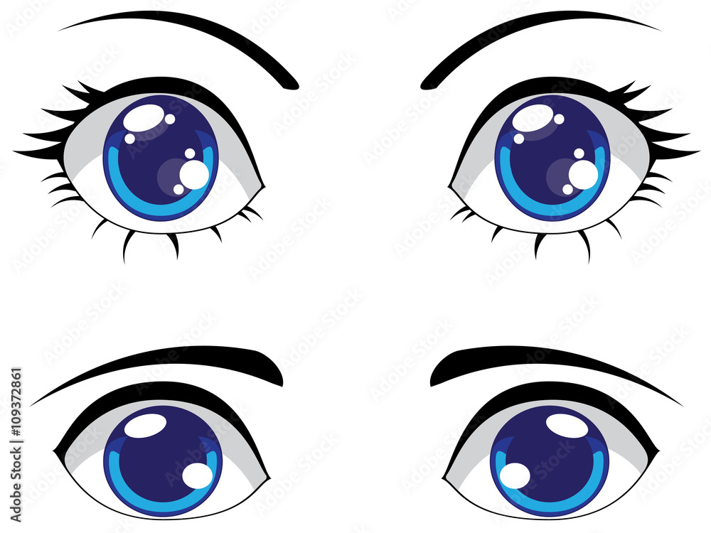 Cute Stylized Eyes Stock Vector | Adobe Stock