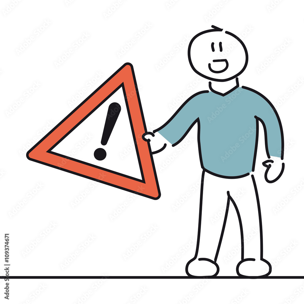 Stickman - warning Illustration Stock | Adobe Stock