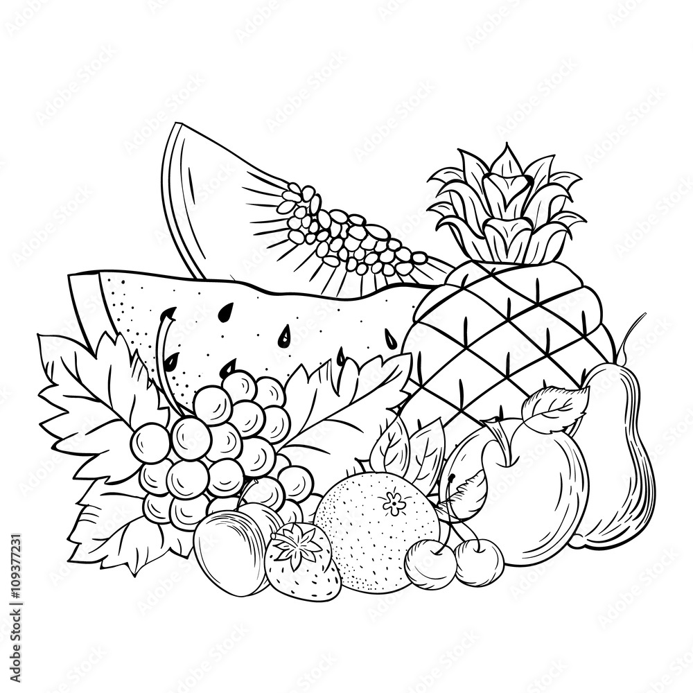 Still Life Drawing Of Fruits