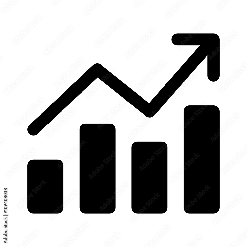 Growth chart / chart graph flat icon for apps and websites Stock Vector ...