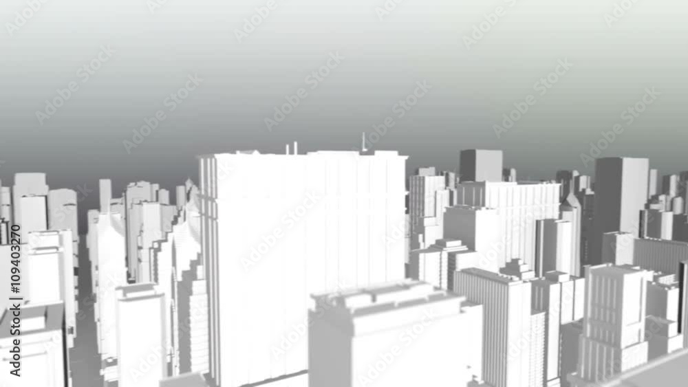 Seamless looping animation of a 3d city skyline, daytime Stock Video ...
