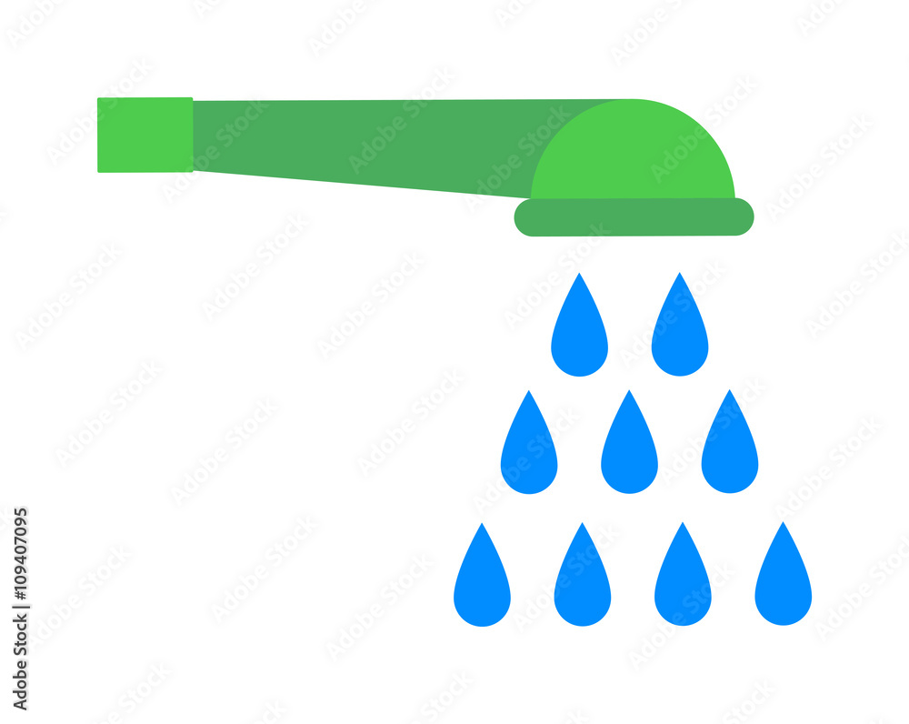 Shower cartoon flat vector illustration. Stock Vector | Adobe Stock