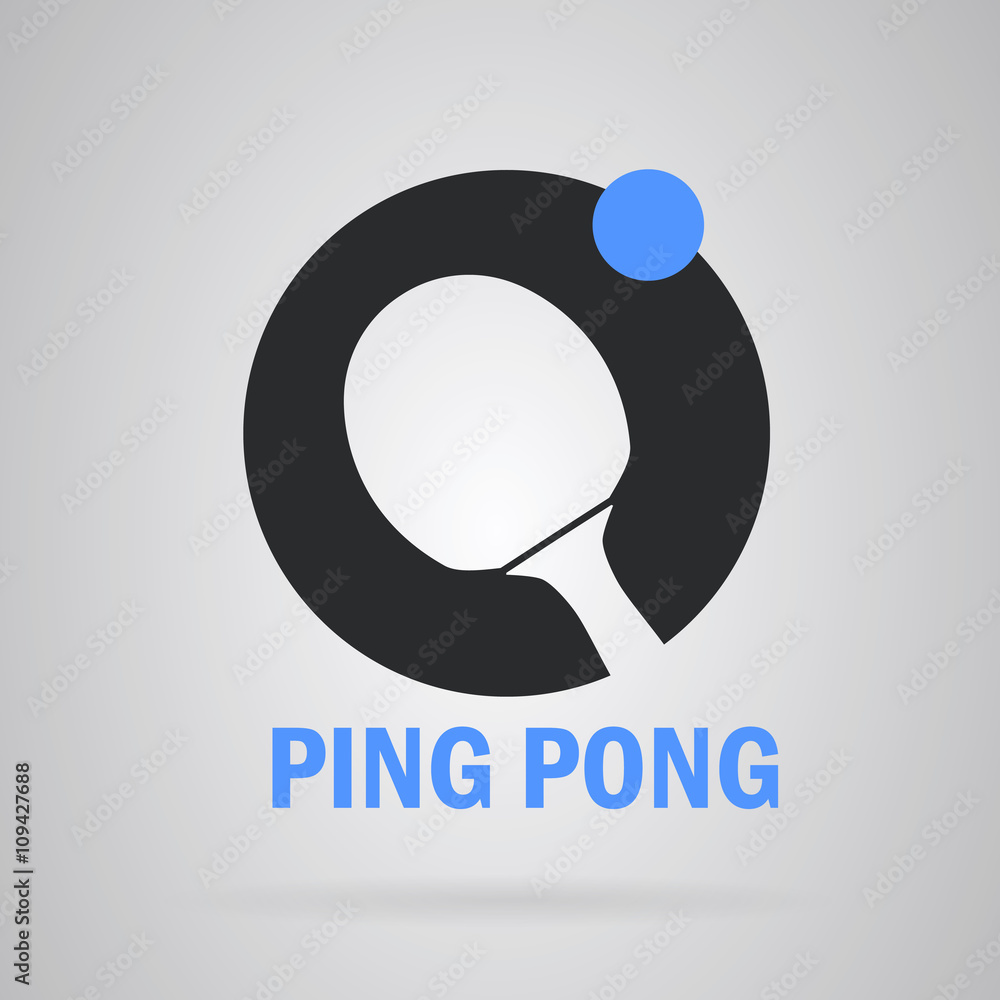 Logo ping pong blue Stock Vector | Adobe Stock