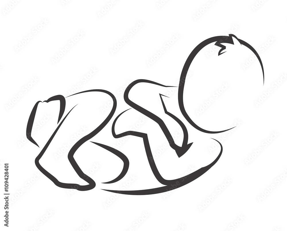 newborn little baby . stylized art for logos, signs, icons ,design ...