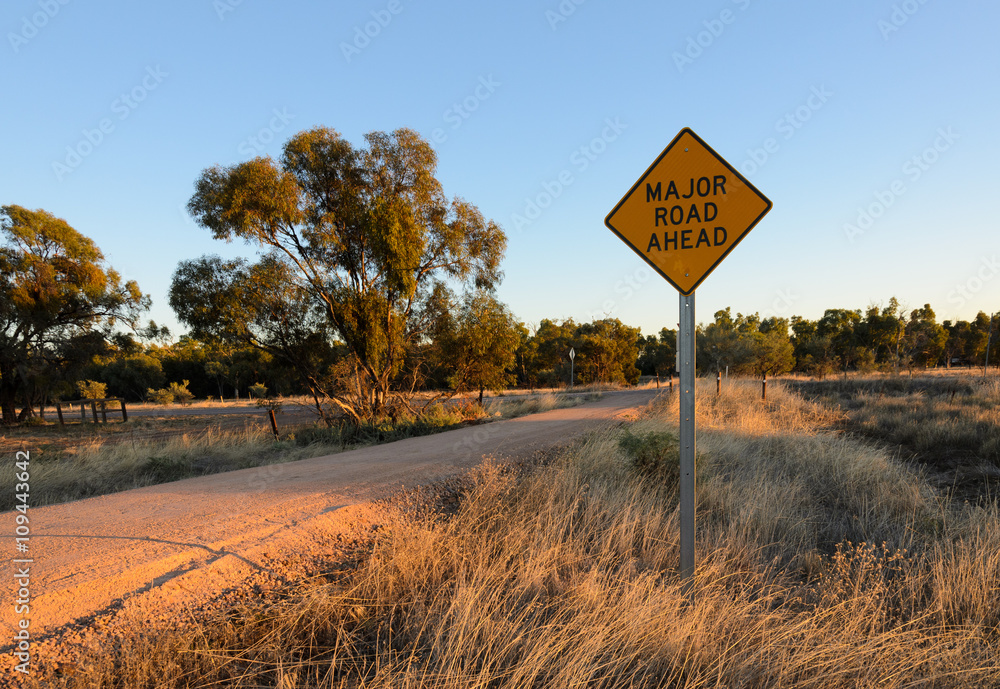 Major road ahead warning Australian sign Give Way concept idea p Stock ...