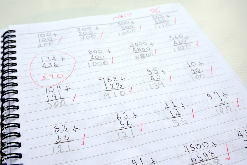 paper with maths calculation Stock Photo | Adobe Stock