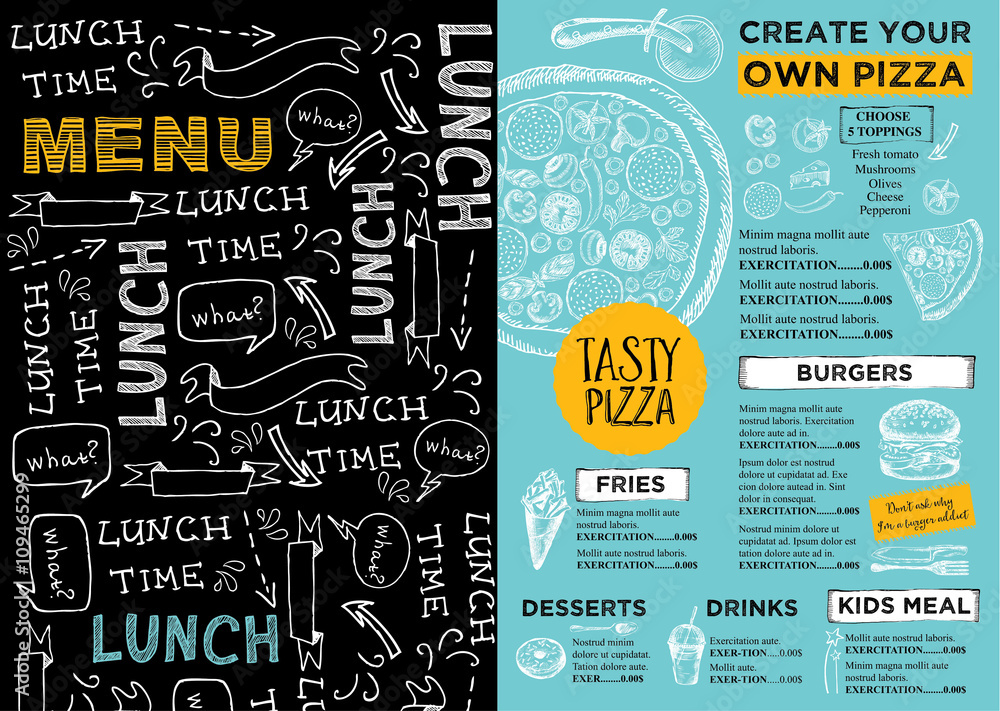 Restaurant cafe menu, template design. Stock Vector | Adobe Stock