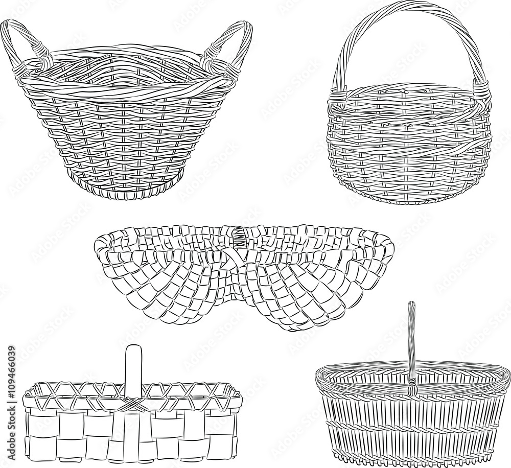 baskets Stock Vector | Adobe Stock