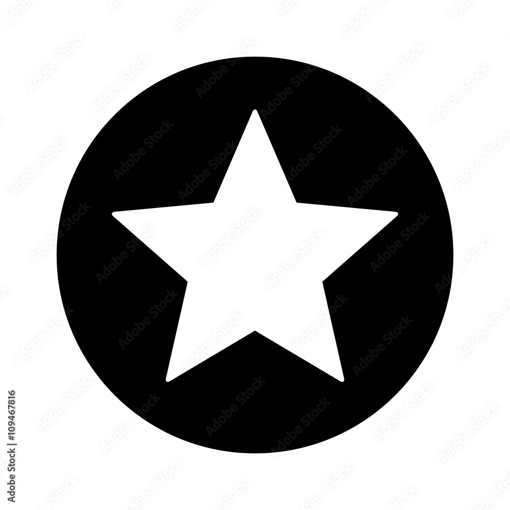 Star Inside Circle Or Star Stamp Flat Icon For Apps And Websites Stock