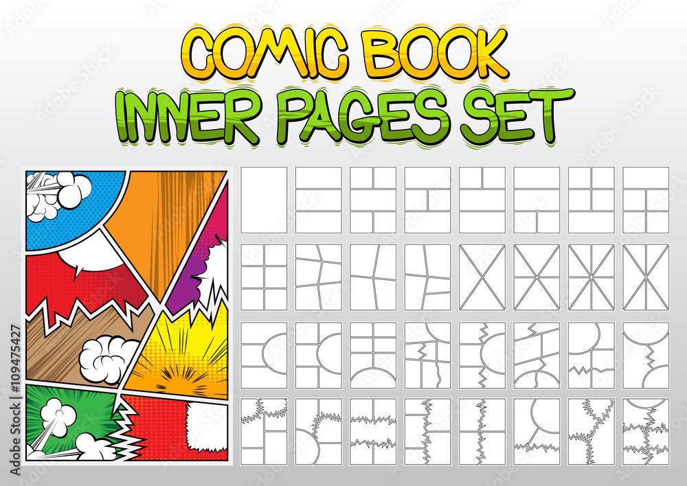 Comic book inner pages set Stock Vector | Adobe Stock