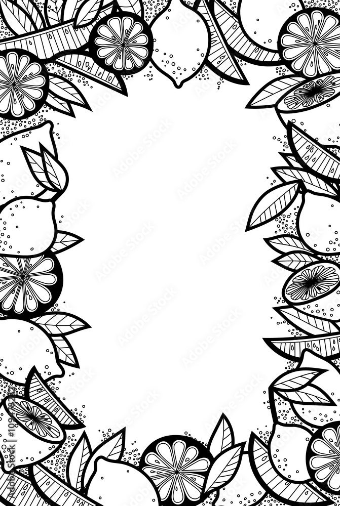 Black And White Doodle Border