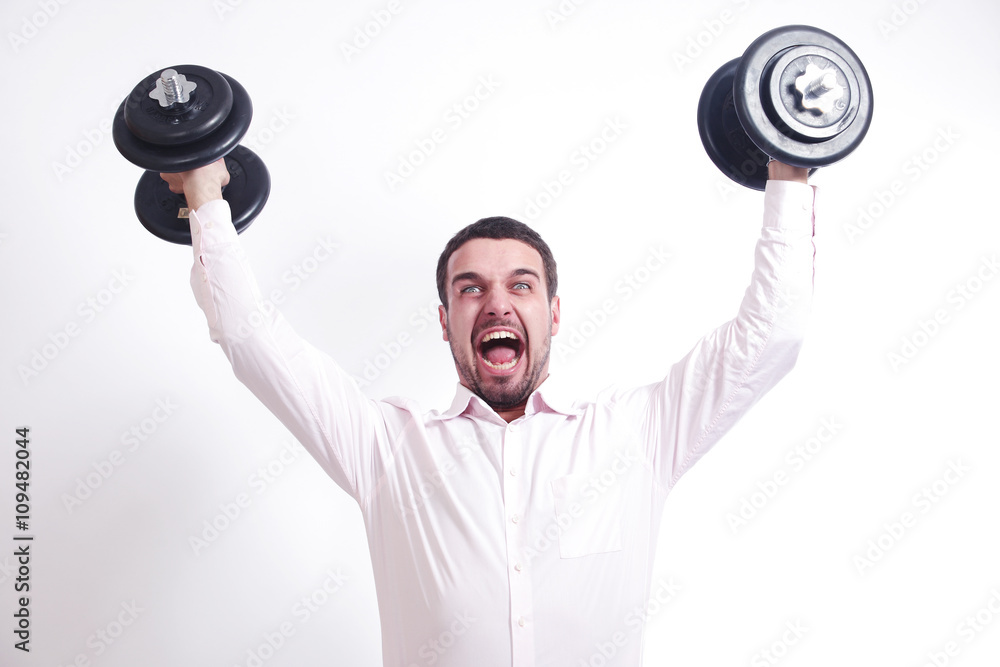 Screaming crazy man Stock Photo | Adobe Stock