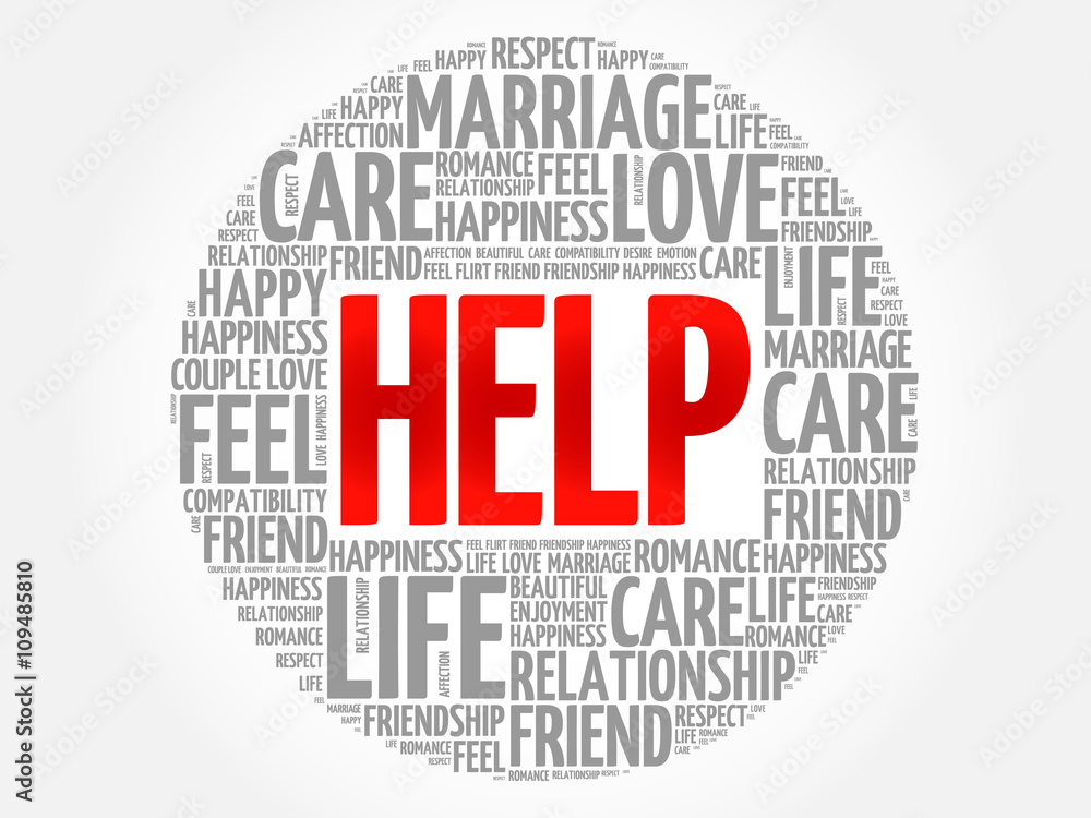 HELP circle word cloud collage concept Stock Vector | Adobe Stock